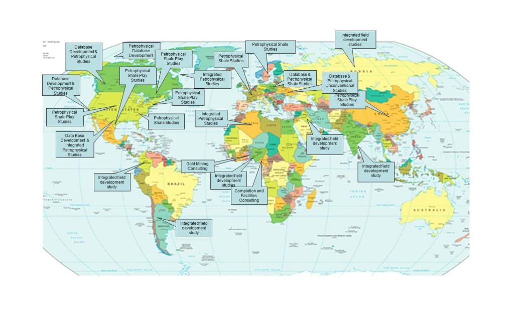 Wallace Petrophysical Study Areas Map | Wallace International LLC