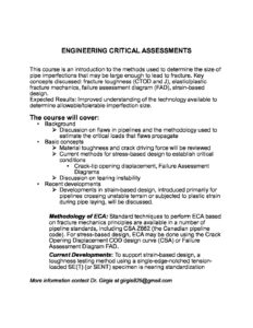 ENGINEERING CRITICAL ASSESSMENTS | Wallace International LLC